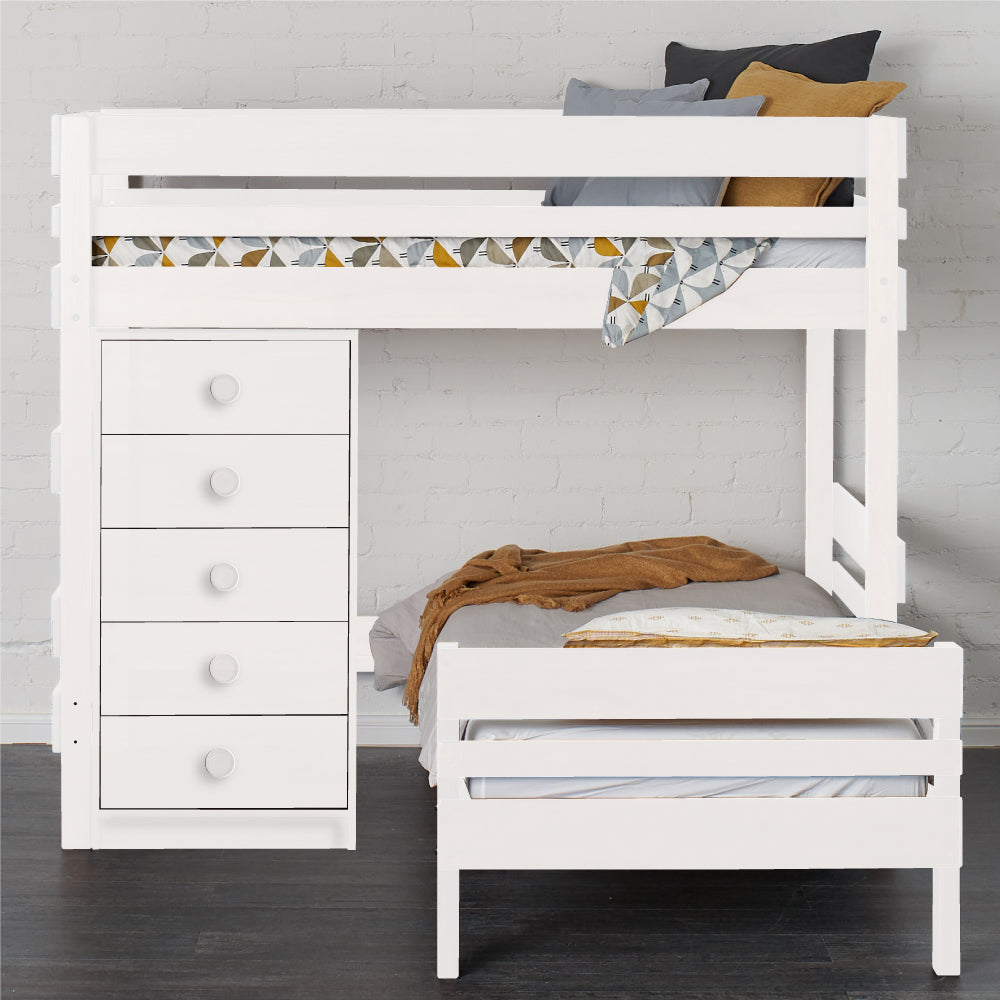 Mid Height L Shaped Corner Bunk Beds – Bunkers.com.au